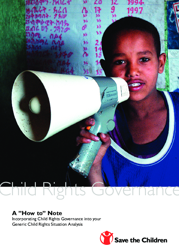 Child Rights Governance. A “How to” Note. Incorporating Child Rights ...